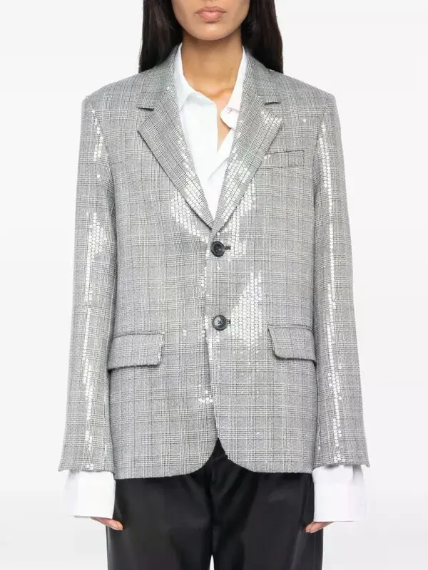 Zadig&Voltaire Sequin-embellished Check Blazer - Black