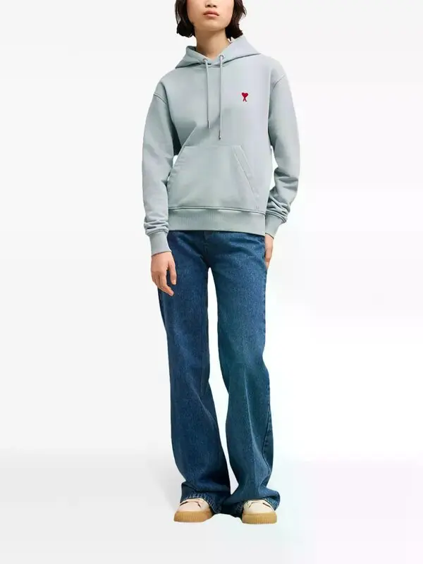 AMI Paris De Coeur-embroidered Hoodie