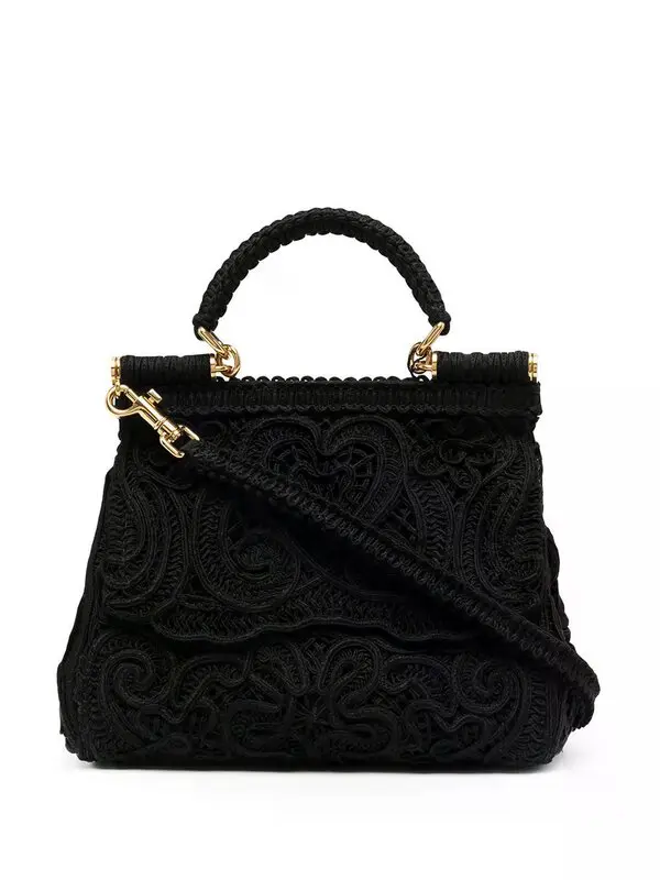 Dolce & Gabbana Small Sicily Macrame Tote Bag