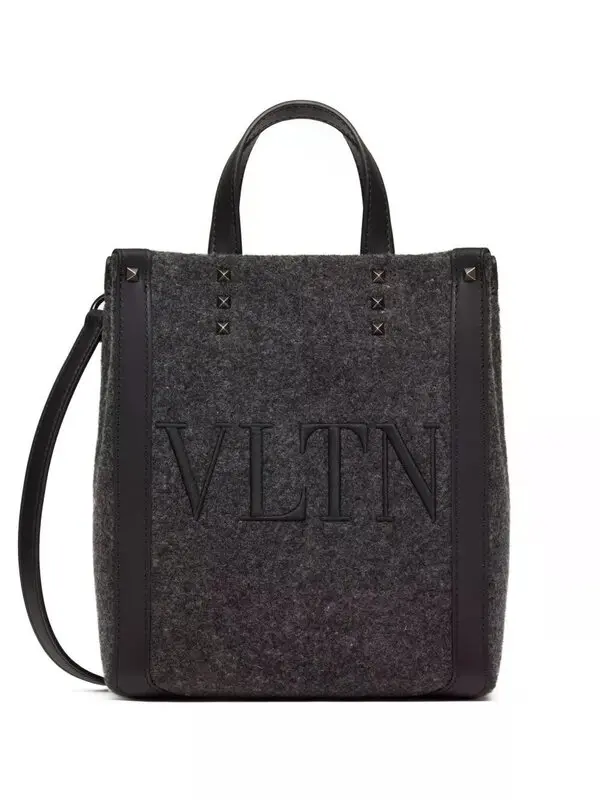 Valentino Garavani Rockstud-embellished Logo Tote Bag - Grey