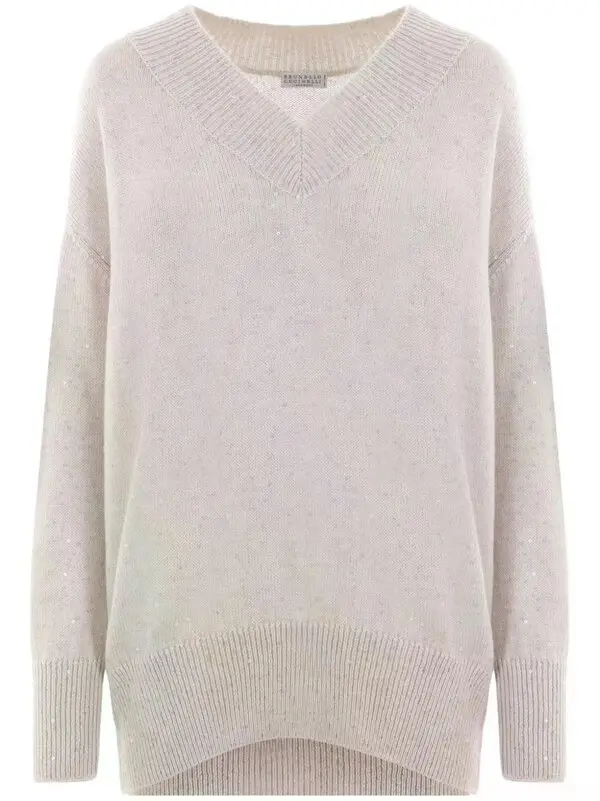Brunello Cucinelli V-neck Long-sleeve Jumper