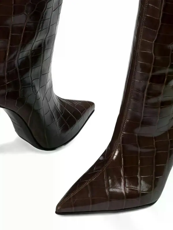 LE SILLA 100mm Eva Crocodile-embossed Stiletto Boots