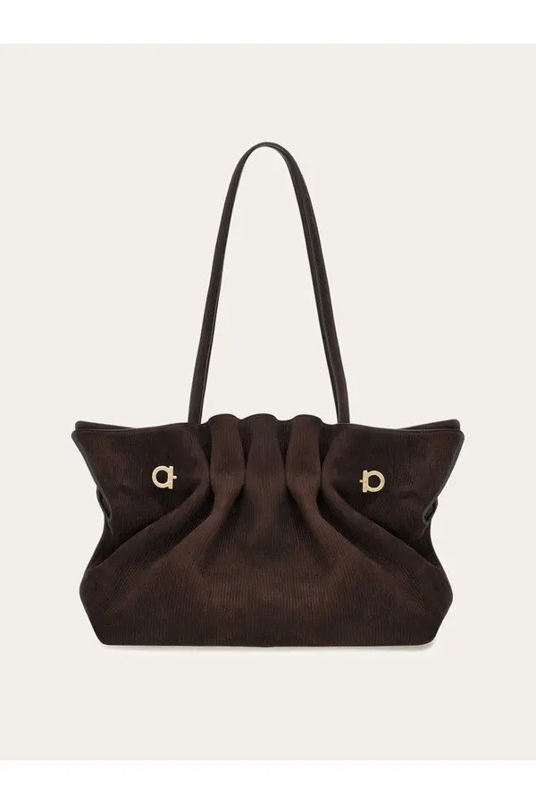 FERRAGAMO Shoulder Bag With Gancini Pin - Red