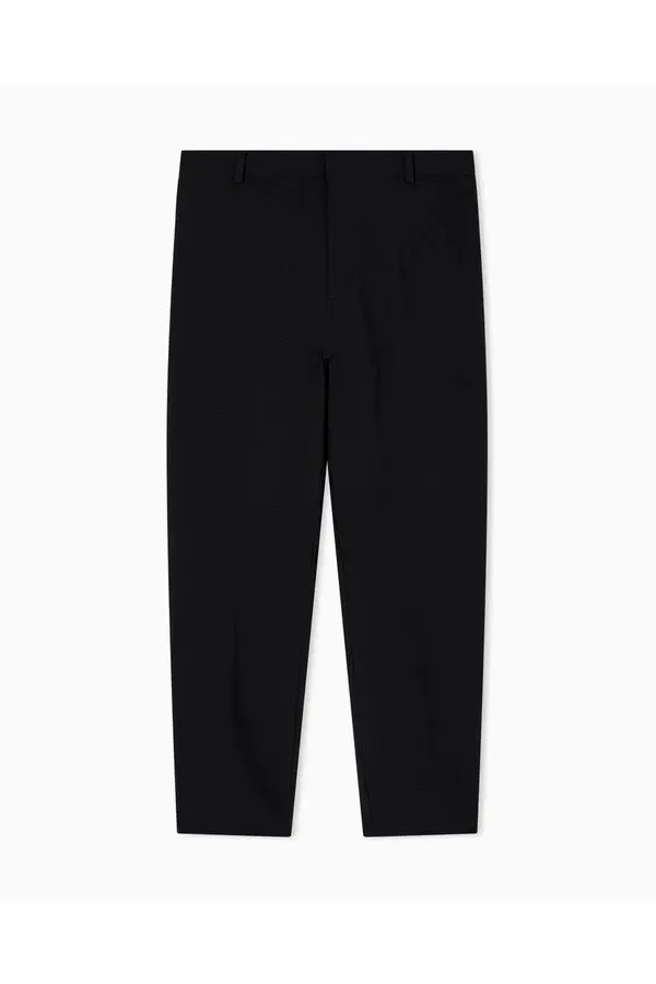 Emporio Armani Nylon Seersucker Chinos - Black