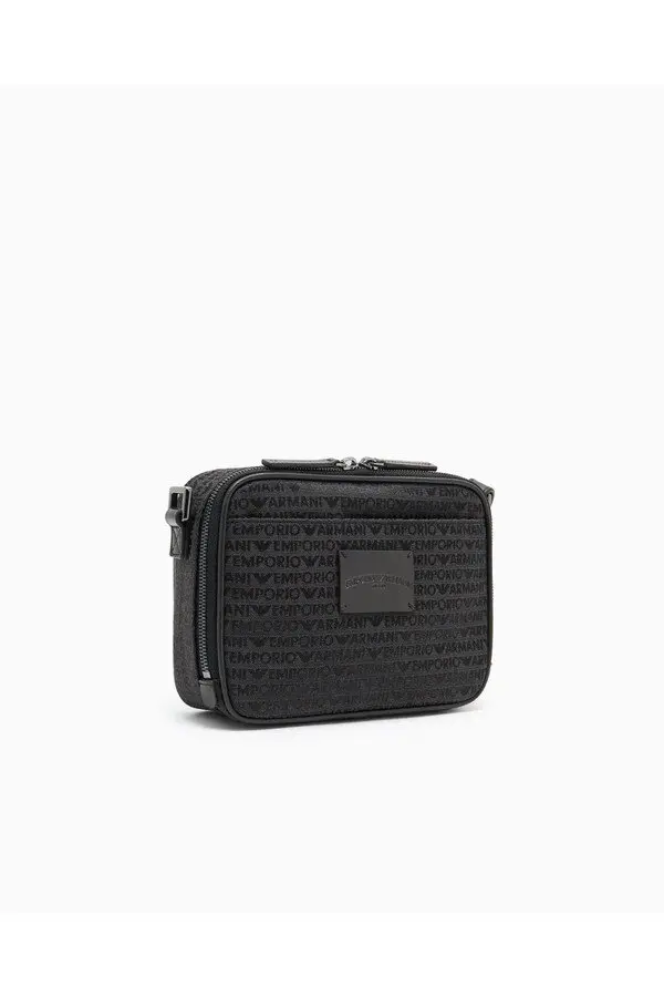 Emporio Armani Monogram Jacquard Camera Case With Shoulder Strap