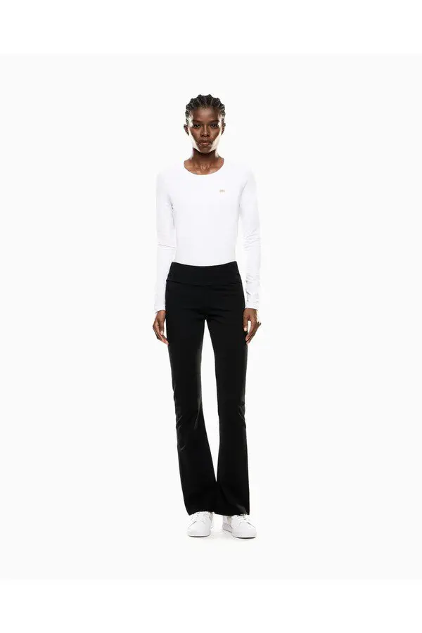 Emporio Armani Core Lady Stretch-cotton Jersey Bootcut Leggings