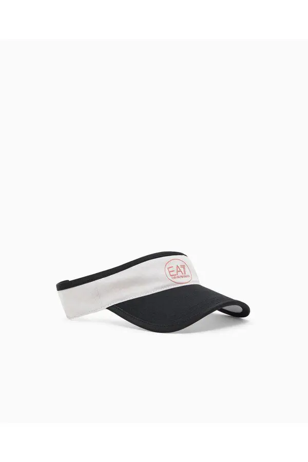 EA7 Cotton Tennis Visor - Black