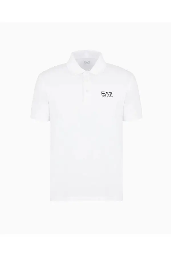 EA7 Core Identity Stretch-cotton Polo Shirt - White