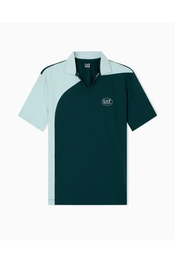 Emporio Armani Tennis Pro Polo Shirt In Ventus7 Technical Fabric - Green