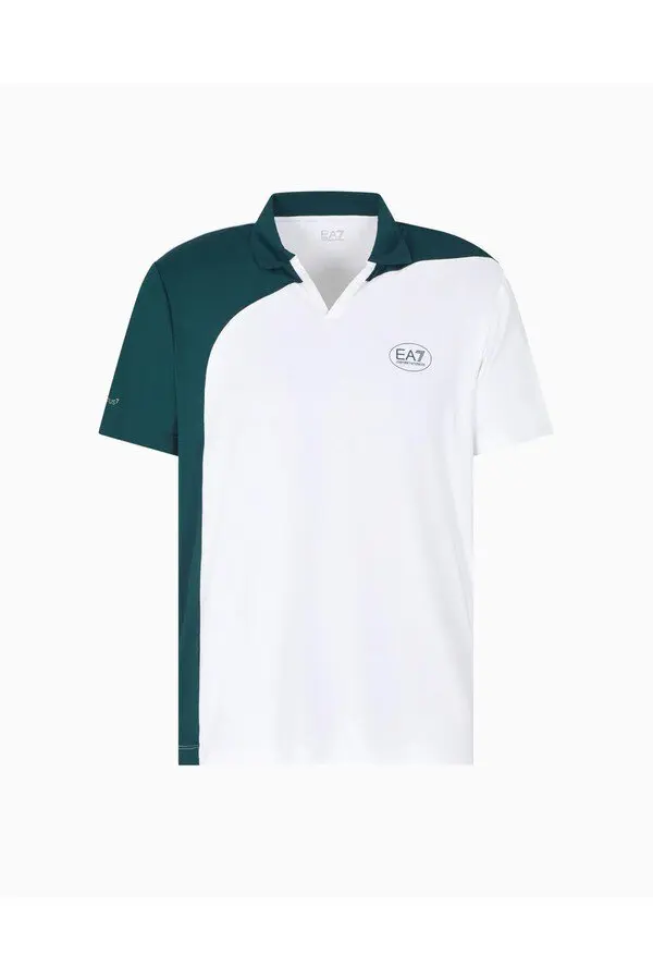 Emporio Armani Tennis Pro Polo Shirt In Ventus7 Technical Fabric - White