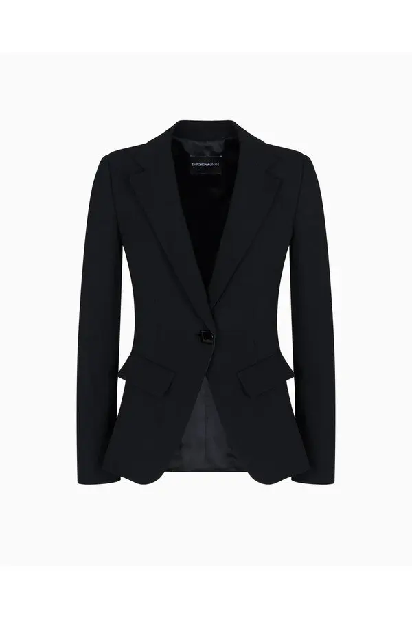Emporio Armani Single-breasted Cady Crêpe Blazer