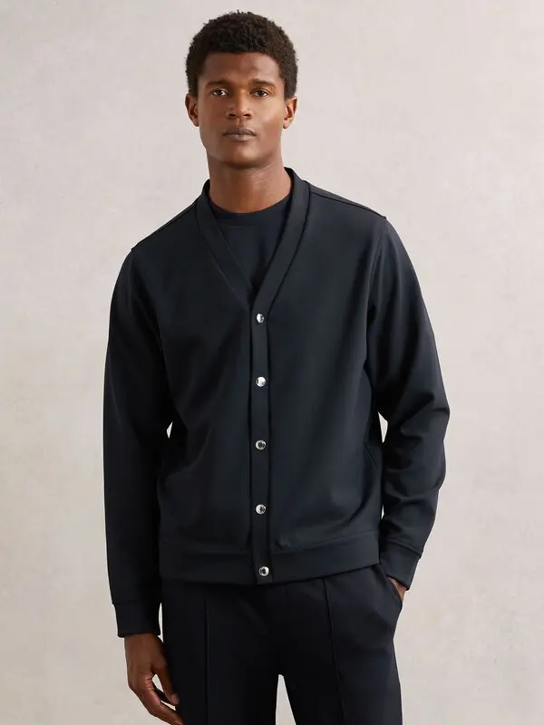 REISS Premium Interlock Press-stud Cardigan