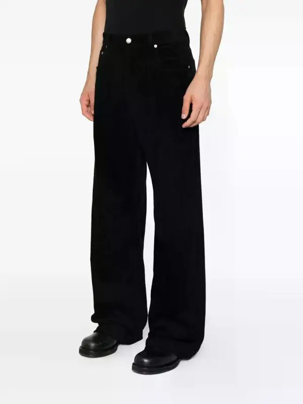 Rick Owens Corduroy Straight Trousers - Black