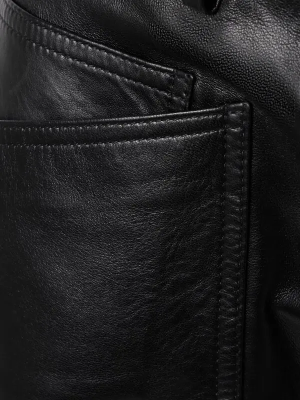 NILI LOTAN Shon Leather Barrel-leg Pants