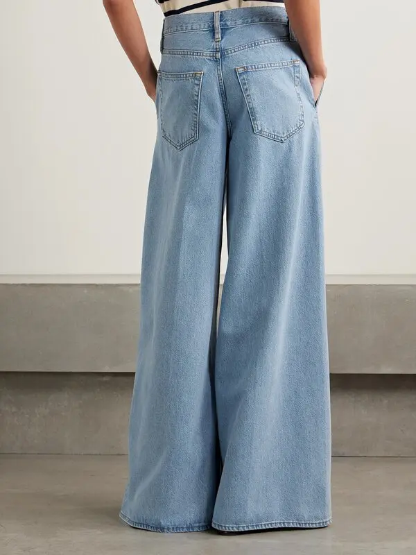 FRAME The Drape Mid-rise Wide-leg Organic Jeans