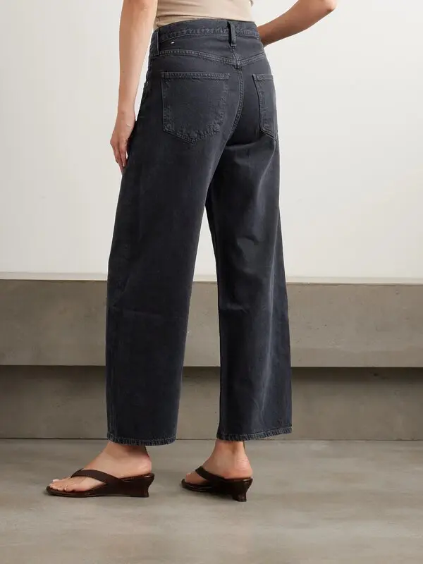 AGOLDE Low Curve Crop High-rise Wide-leg Jeans - Black