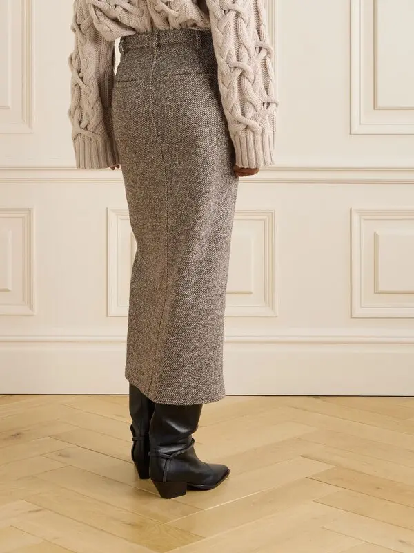 Brunello Cucinelli Cashmere-blend Midi Skirt