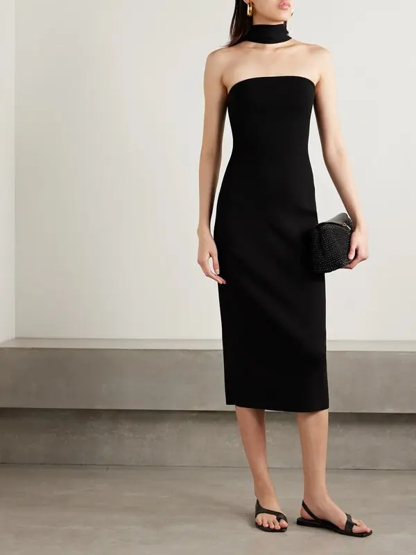 Cult Gaia Erika Stretch-knit Halterneck Midi Dress