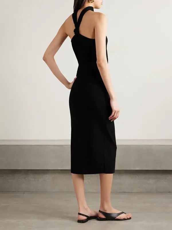 Cult Gaia Erika Stretch-knit Halterneck Midi Dress