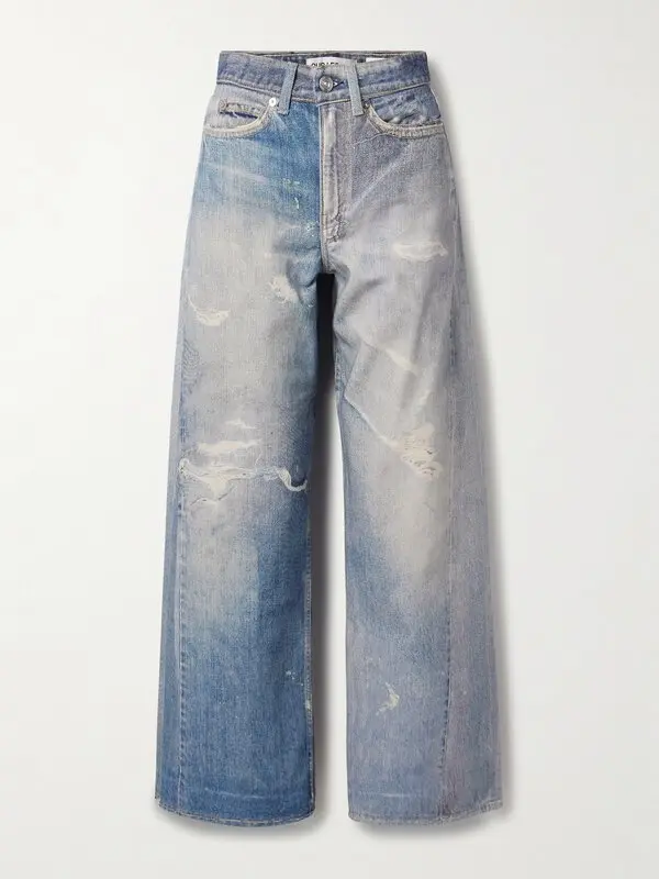Our Legacy Two-tone Printed Boyfriend Jeans - Blue