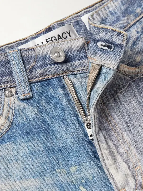 Our Legacy Two-tone Printed Boyfriend Jeans - Blue