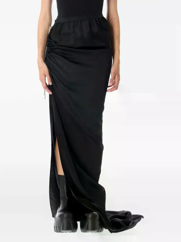 Rick Owens Drawstring Side-slit Maxi Skirt