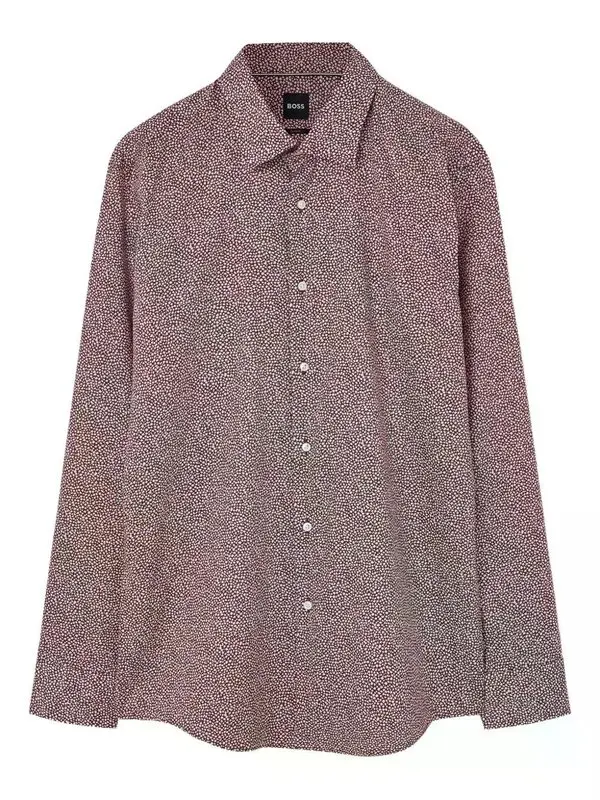 BOSS Micro-dot Print Shirt - Brown