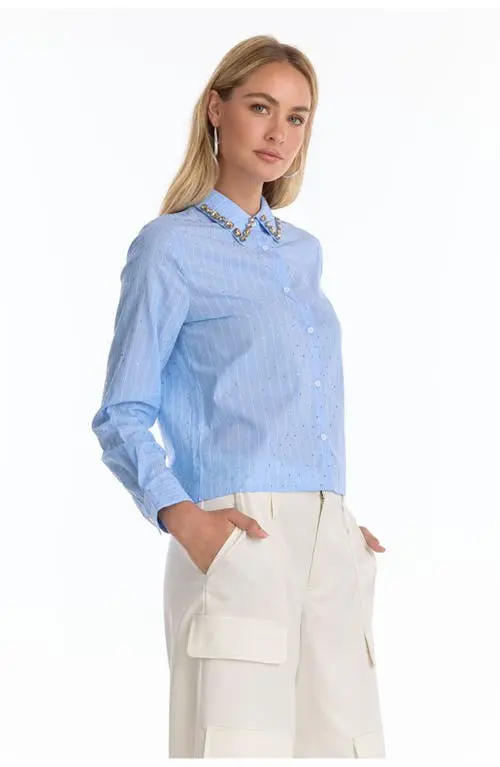 THE NOLI SHOP Josefina Crystal Button Up