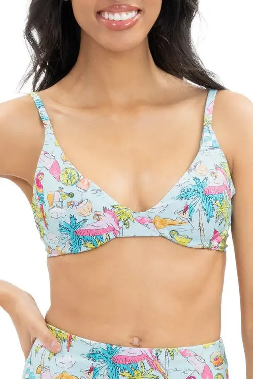 Kenny Flowers Margaritaville Underwire Bikini Top - Blue