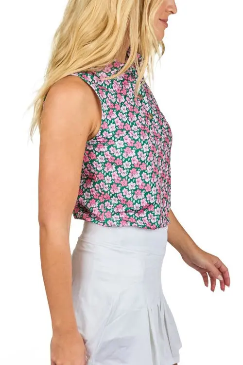 Kenny Flowers The Azaleas Ladies Sleeveless Golf Polo - Pink