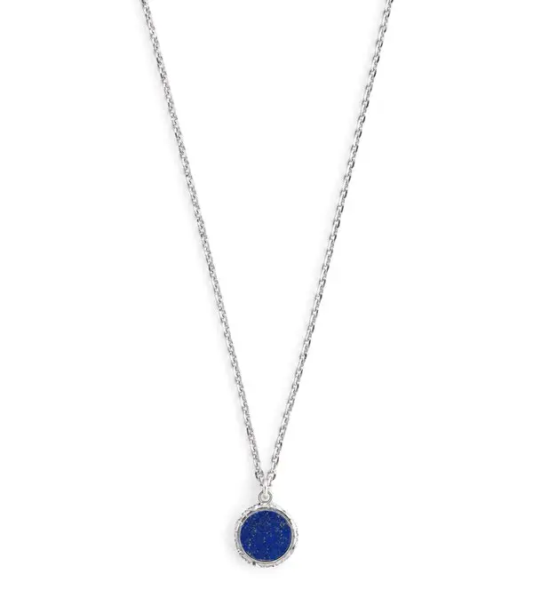 Emanuele Bicocchi Sterling Lapis Flourish Amulet Necklace - Silver