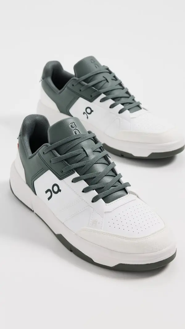 On The Roger Clubhouse Sneakers Men\'s Size 7M White Olive Leather Low Walking On The Roger Clubhouse White Olive Green Sneaker 3MF10541528  main image 4