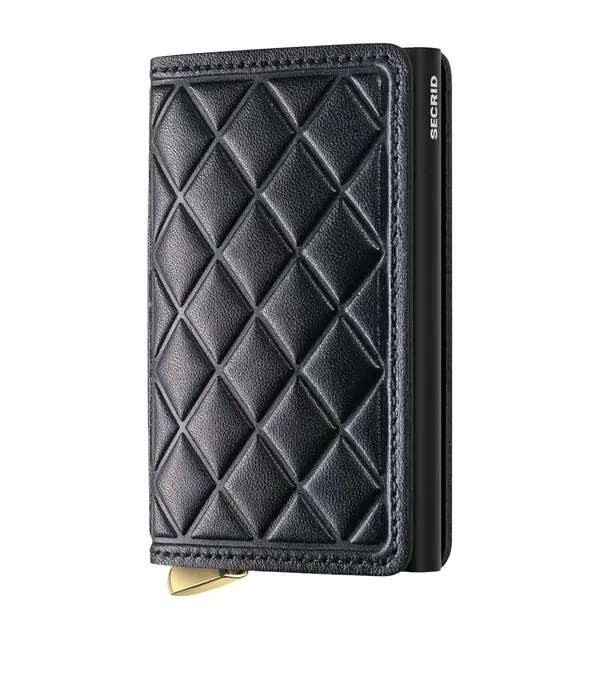SECRID Leather Diamond-embossed Slimwallet - Black