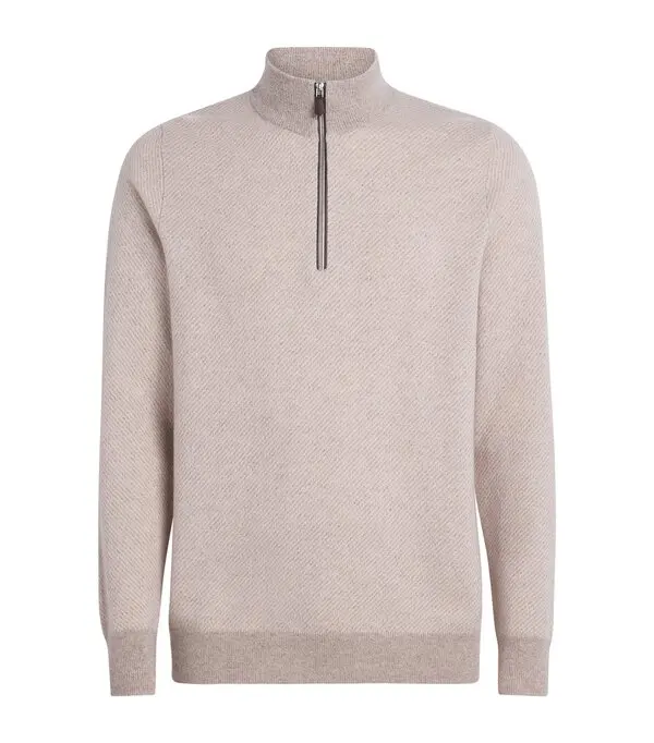 N.peal Cashmere Quarter-zip Temple Sweater