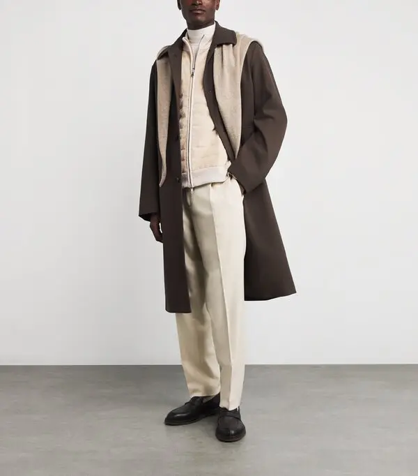 N.peal Suede-trim Cashmere Davos Jacket - Beige