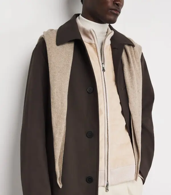 N.peal Suede-trim Cashmere Davos Jacket - Beige