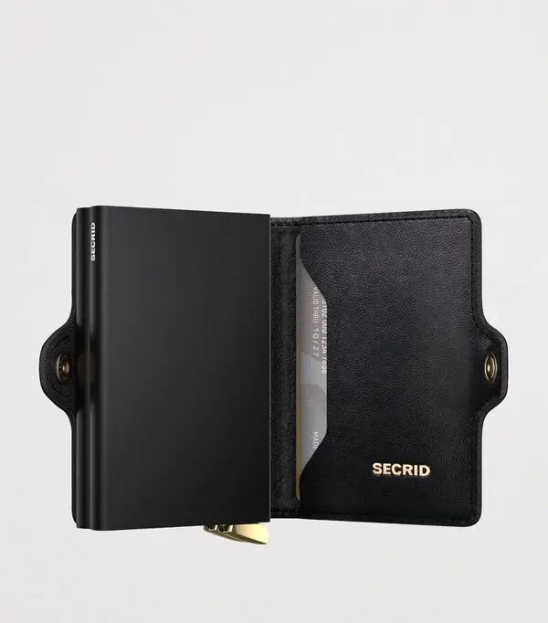 SECRID Leather Diamond-embossed Twinwallet - Black