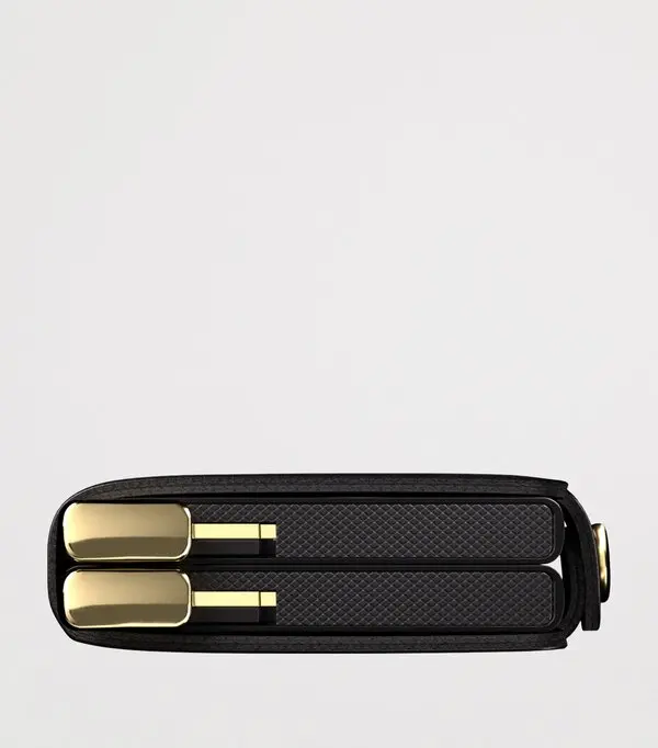 SECRID Leather Diamond-embossed Twinwallet - Black