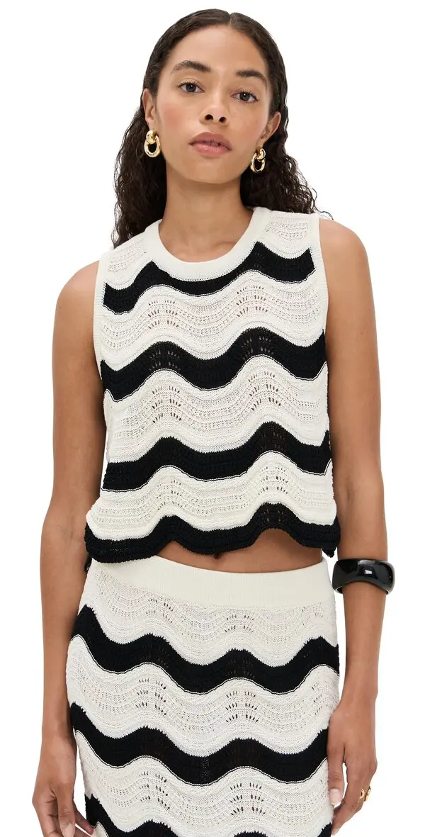La DoubleJ Chevron Crochet Top