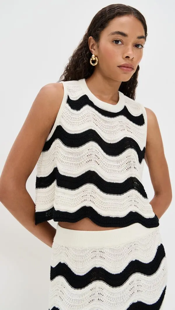 La DoubleJ Chevron Crochet Top