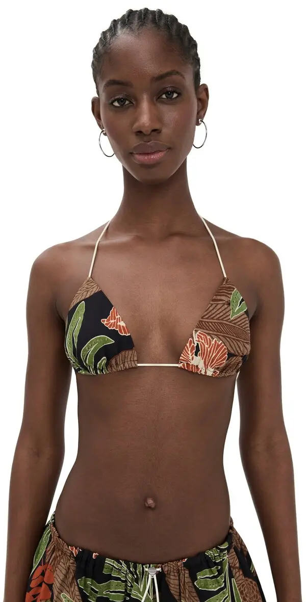 FE NOEL Triangle Bungee Bra - Palm Jacquard