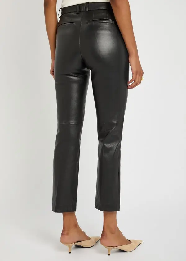 JOSEPH Coleman Leather Trousers - Black