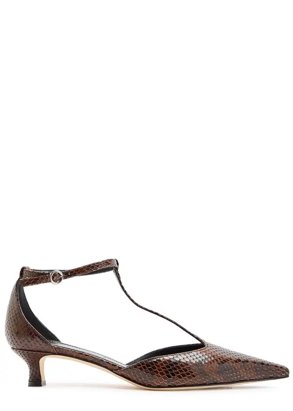 AeydĒ Liz 35 Python-effect Leather Pumps