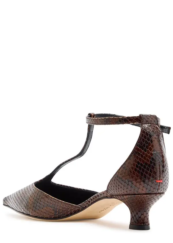 AeydĒ Liz 35 Python-effect Leather Pumps