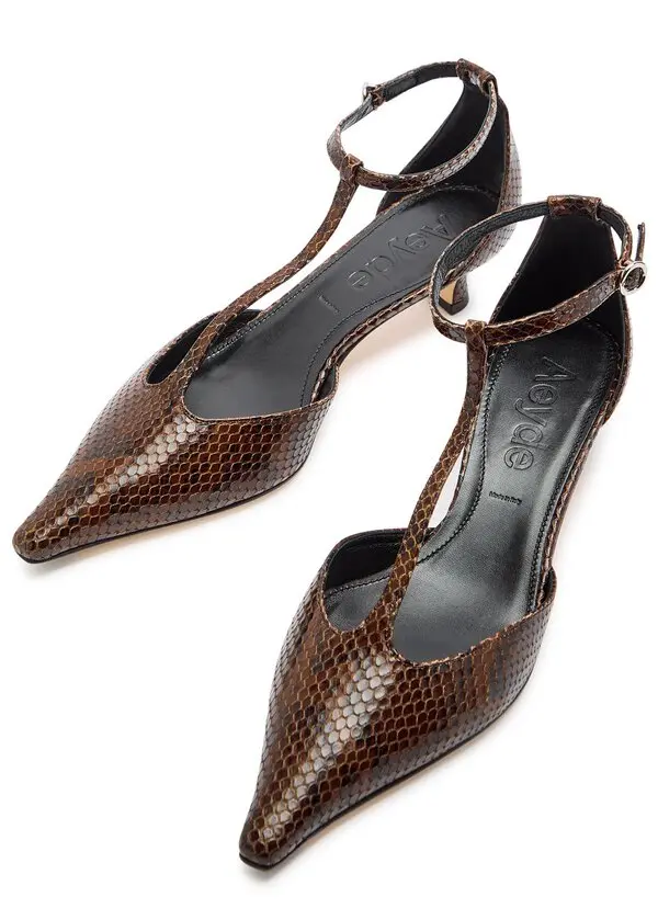 AeydĒ Liz 35 Python-effect Leather Pumps