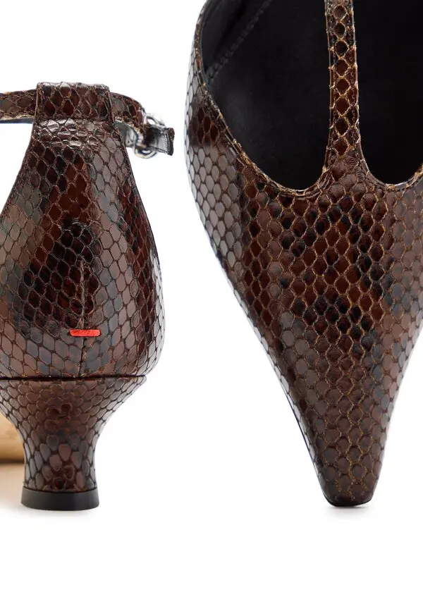 AeydĒ Liz 35 Python-effect Leather Pumps