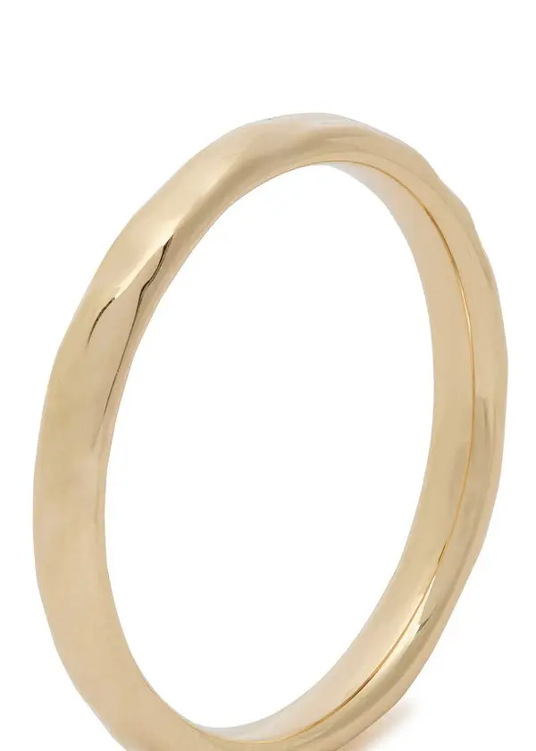 ASTRID & MIYU Textured 18kt -plated Ring