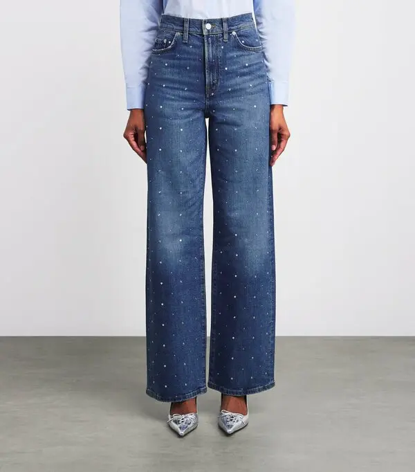 Maje Studded Wide-leg Jeans