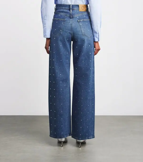 Maje Studded Wide-leg Jeans