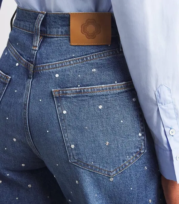 Maje Studded Wide-leg Jeans